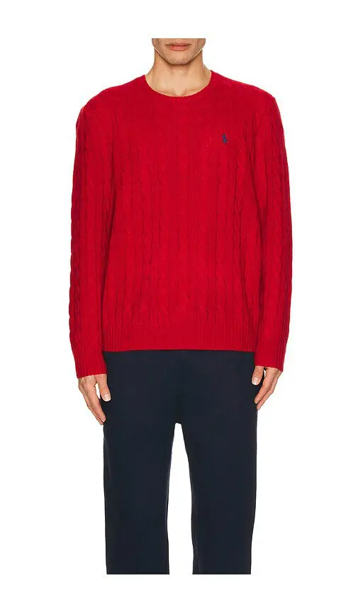 Polo Ralph Lauren Cable-knit Wool-cashmere Sweater - Red