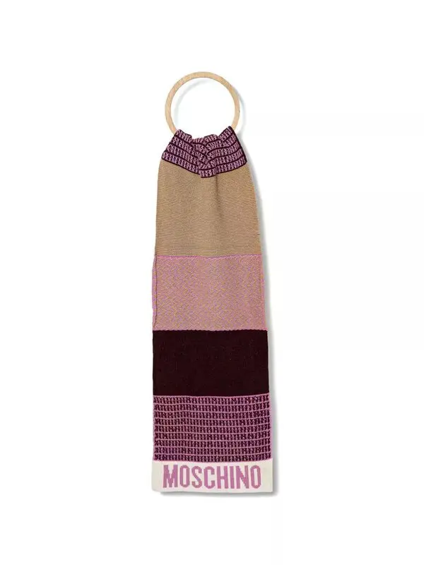 Moschino Striped Scarf - Purple