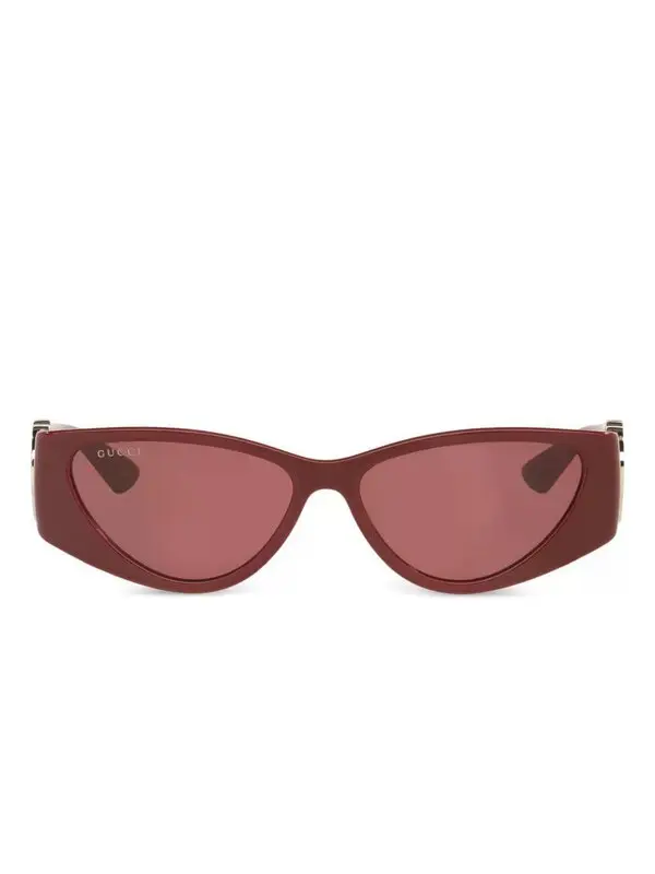 Gucci Gg-logo Cat-eye Sunglasses - Red