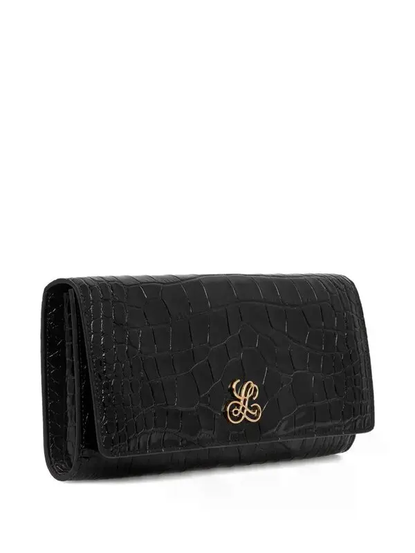 Luisa Spagnoli Croc-effect Clutch Bag With Logo Detail