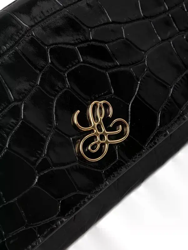 Luisa Spagnoli Croc-effect Clutch Bag With Logo Detail