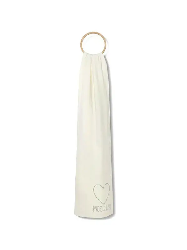 Moschino Heart-embellishment Scarf - White