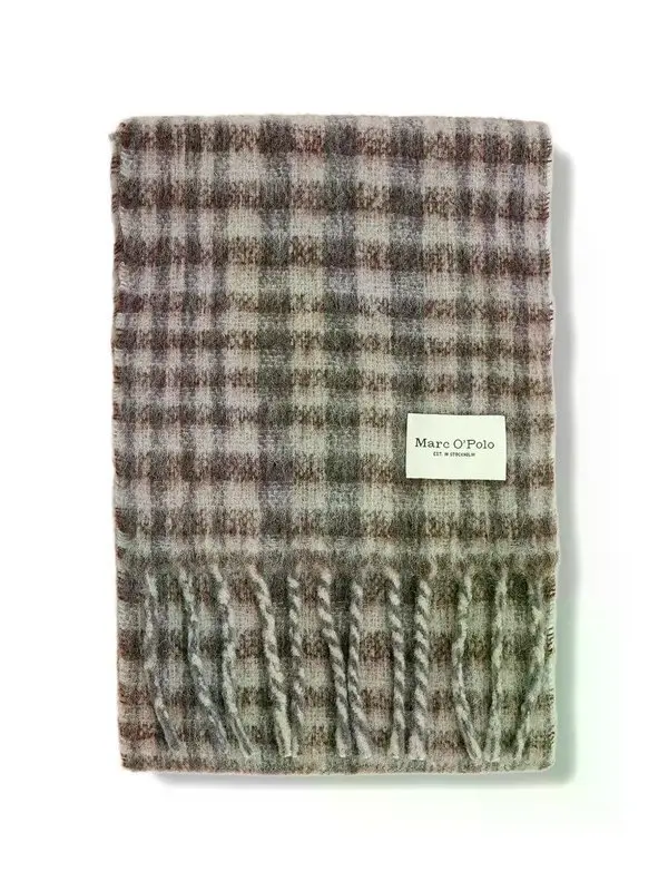Marc O'polo Check-pattern Fringed Scarf
