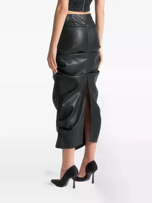 Manière De Voir Tacked Leather Midaxi Skirt