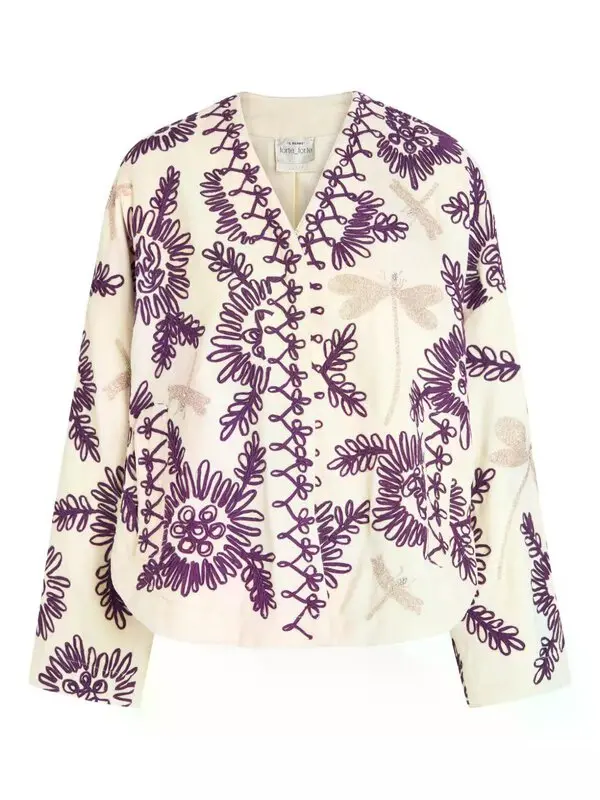 FORTE_FORTE Floral-embroidered Jacket - Neutrals