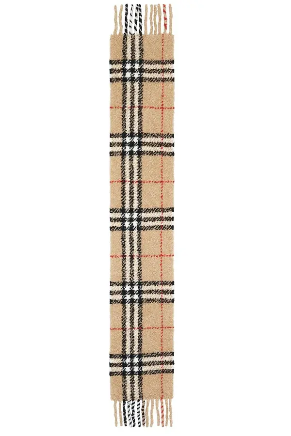 Burberry Giant Check Boucle Scarf In Brown