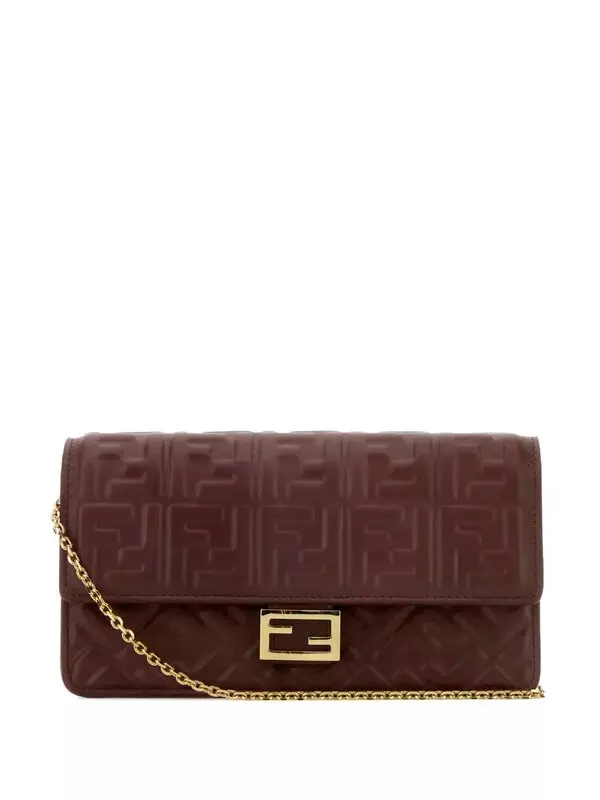 Fendi Small Embossed Baguette Shoulder Bag