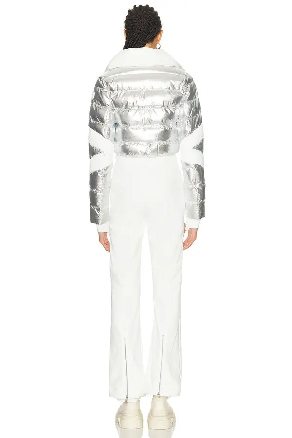 Fusalp Clarisse Ski Suit In Metallic Silver,white