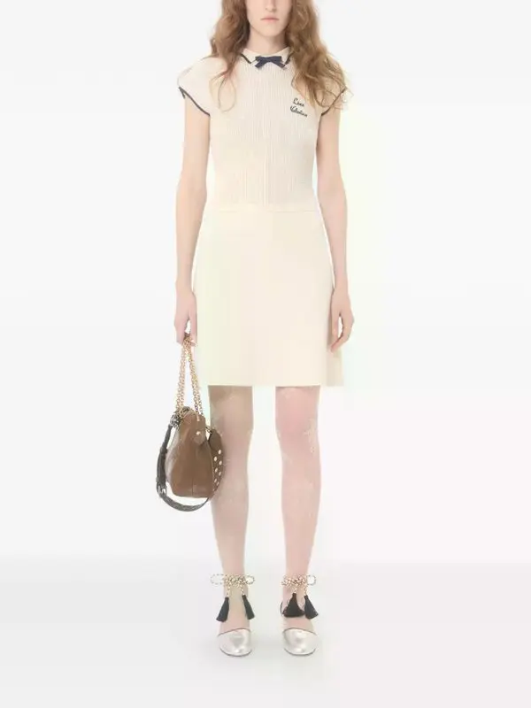 Valentino Garavani Bow Knitted Dress - Neutrals