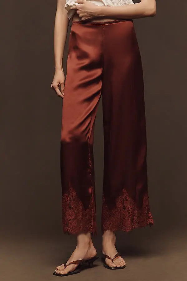 REFORMATION Carola Silk Lace Pants - Romance