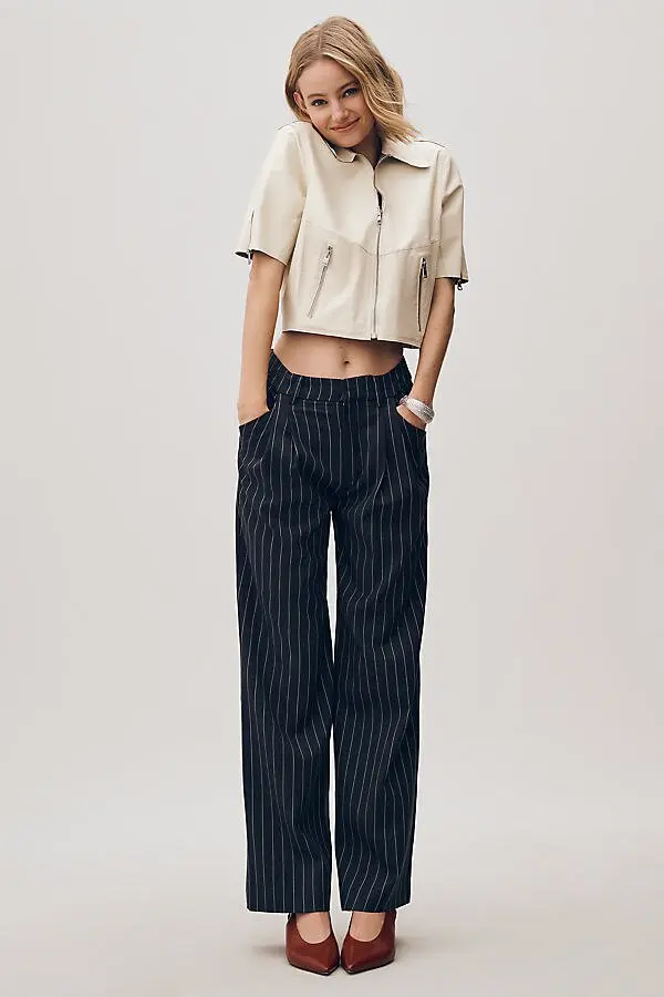 LAMARQUE Sevana Short-sleeve Leather Jacket - Lemon Icing