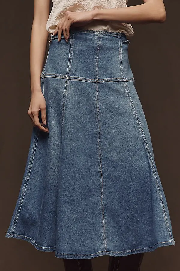 Maeve Waisted Denim Maxi Skirt
