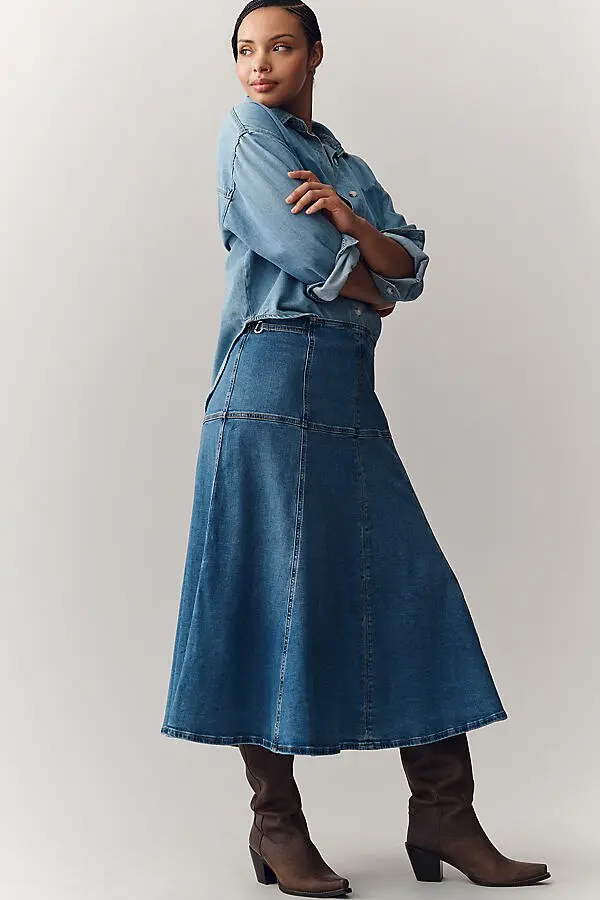 Maeve Waisted Denim Maxi Skirt