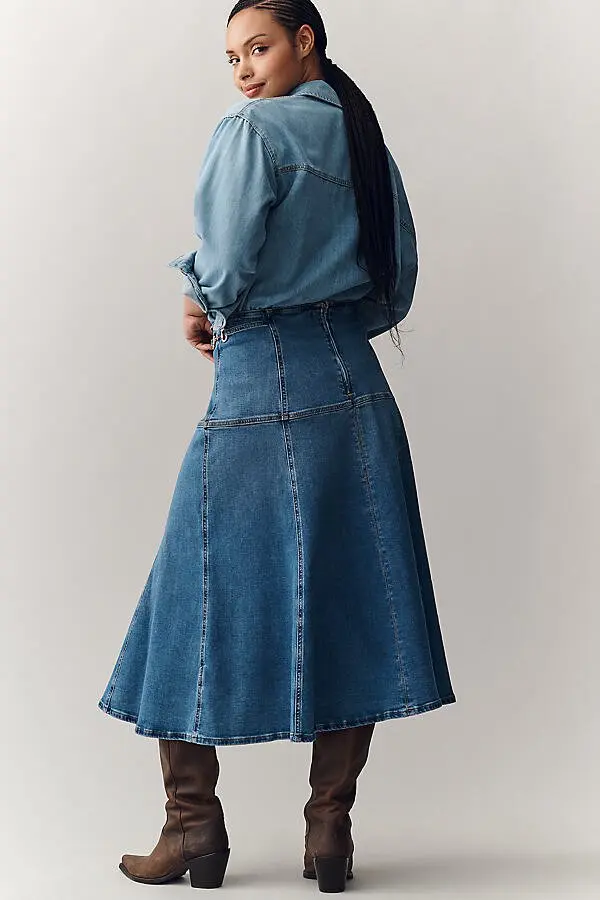 Maeve Waisted Denim Maxi Skirt