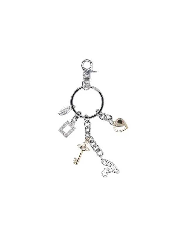 VIVIENNE WESTWOOD Multi Charm Keyring - Silver