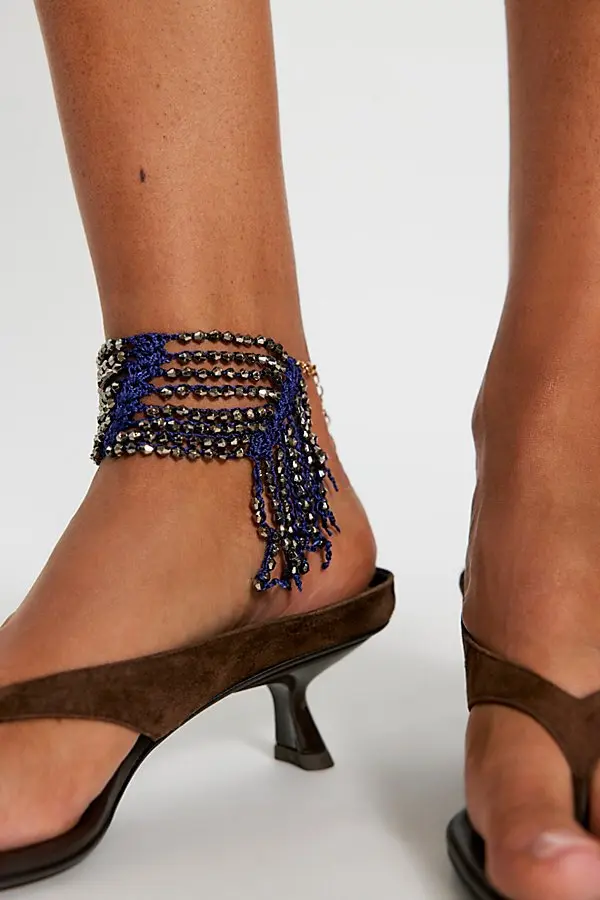 ARIANA OST Jinx Beaded Anklet - Blue