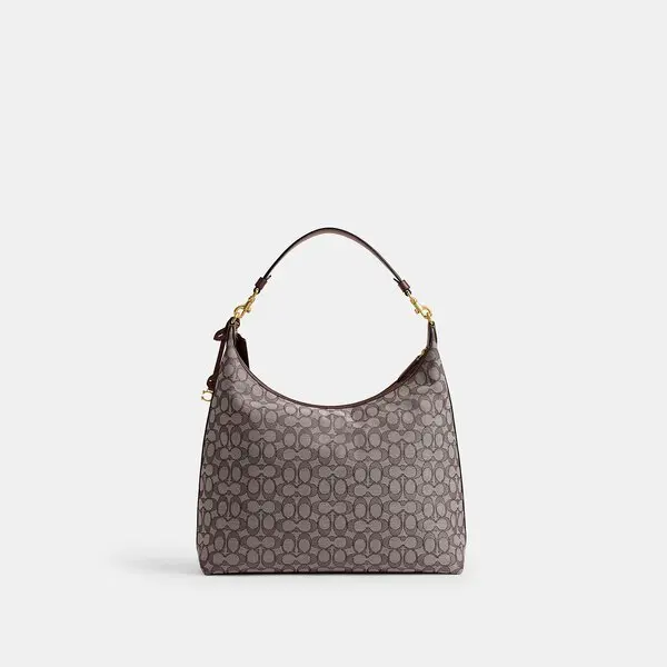 COACH Juliet Shoulder Bag 38 In Signature Jacquard - Brass/oak Maple
