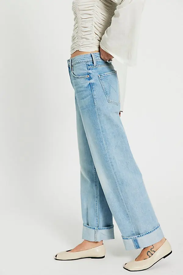 MOTHER The Dodger Button Hover Cuff Jeans