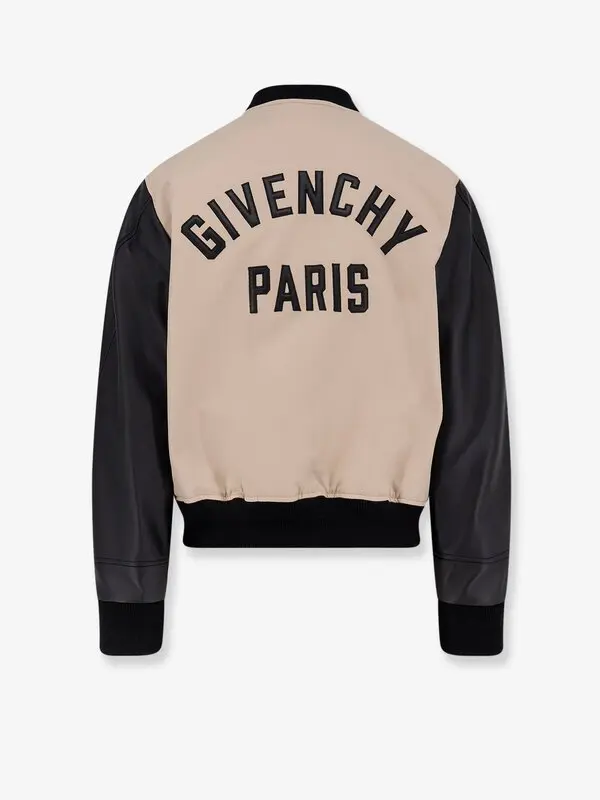 Givenchy Cotton Jacket With Leather Sleeves - Beige