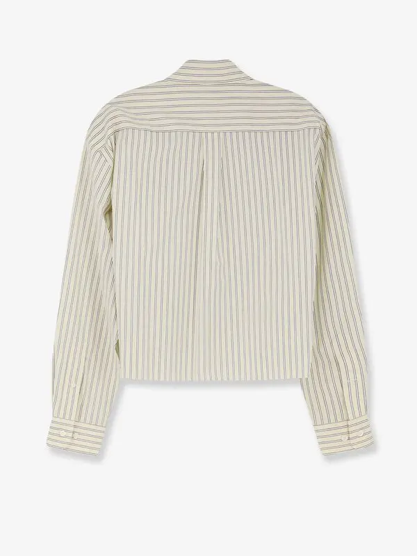 Miu Miu Striped Cotton Cropped Shirt