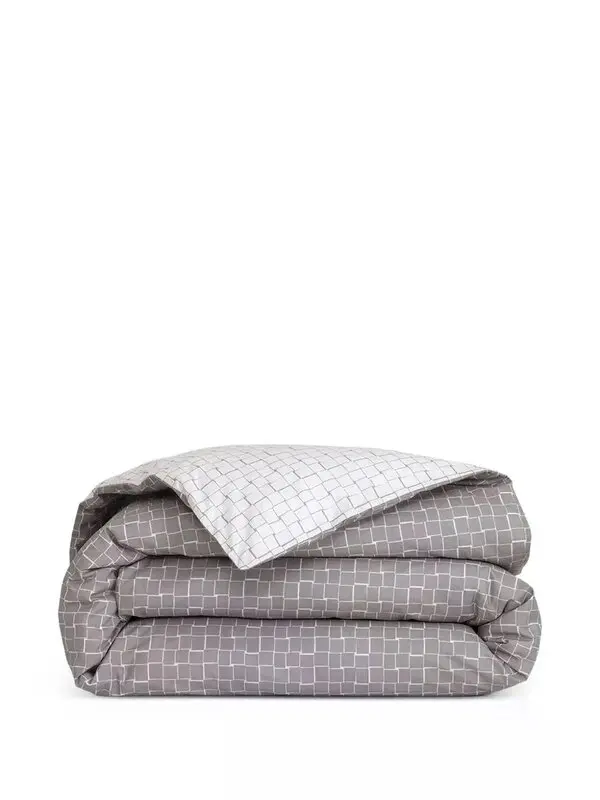 Lacoste Jacquard Grid Duvet Cover - Grey