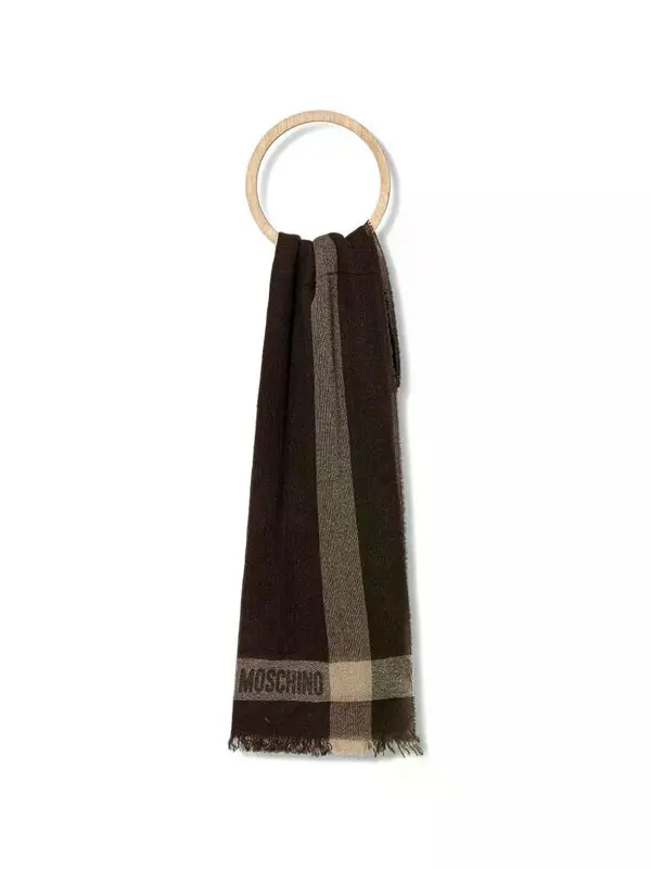 Moschino Stripe Fringed Scarf - Brown