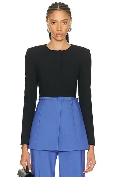 Carolina Herrera Belted Crewneck Jacket
