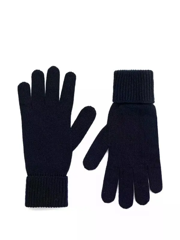 Bally Knitted Gloves With Logo Patch - Blue