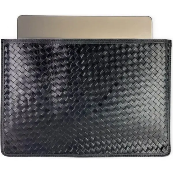 DEUX MAINS Woven Laptop Sleeve - Black