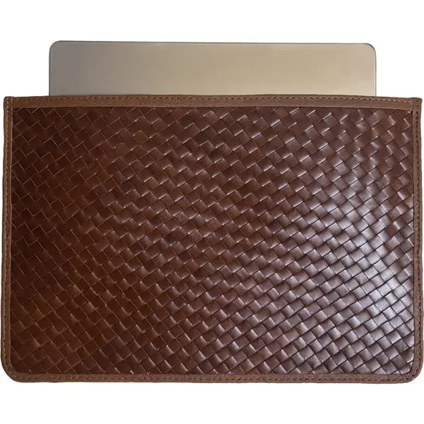 DEUX MAINS Woven Laptop Sleeve - Brown