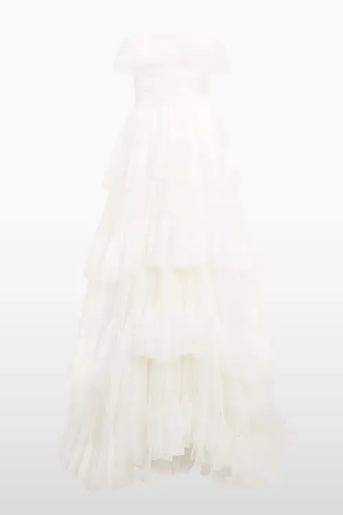 Jenny Packham Angel Falls Tiered Maxi Dress - Ivory