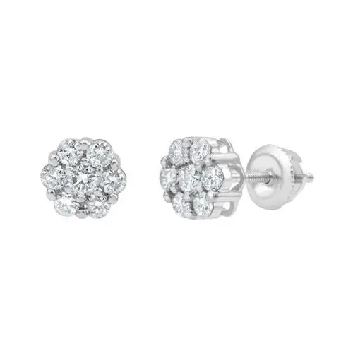 LUVMYJEWELRY 0.5 Ct Tw Lab Grown Diamond Stud Earrings - 14k White Gold