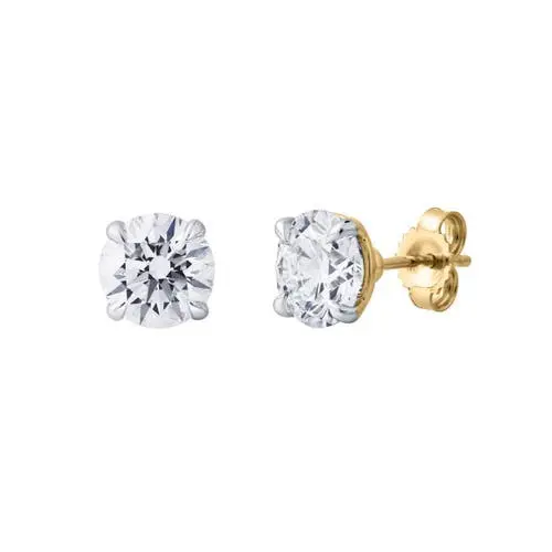 LUVMYJEWELRY 2.5 Ct Tw Lab Grown Diamond 14k Gold Stud Earrings - 14k Yellow Gold