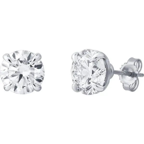 LUVMYJEWELRY Nisara 3.5 Ctw Lab Grown Diamond Stud Earrings - 14k White Gold