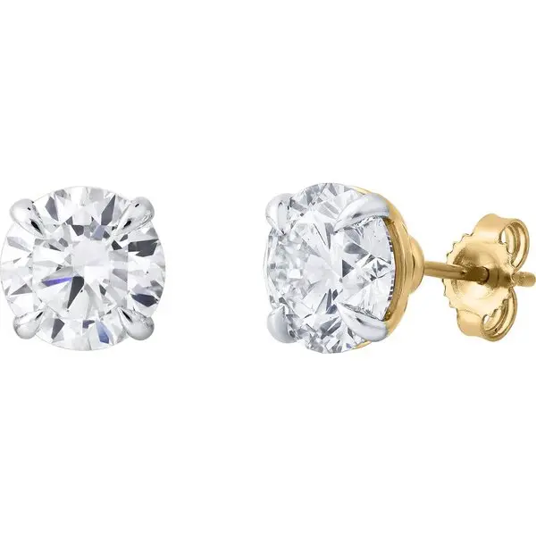 LUVMYJEWELRY Nisara 3.5 Ctw Lab Grown Diamond Stud Earrings - 14k Yellow Gold