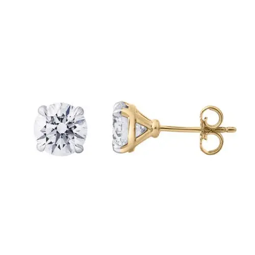 LUVMYJEWELRY 3 Ctw Lab Grown Diamond Stud Earrings In 14k Gold - 14k Yellow Gold