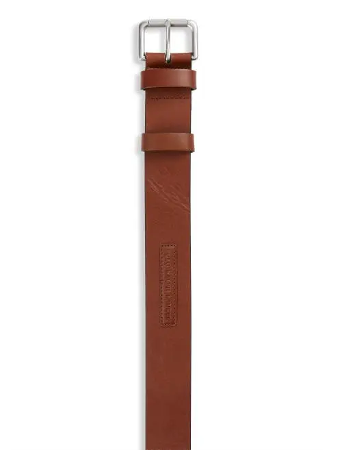 Polo Ralph Lauren Leather Saddle Patch Belt - Tan