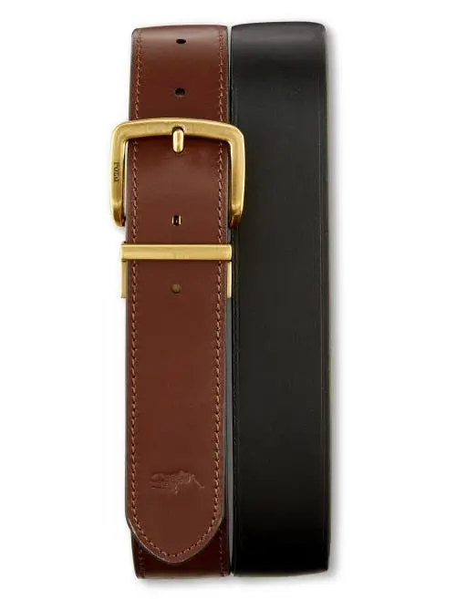 Polo Ralph Lauren Leather Reversible Belt - Black Brown