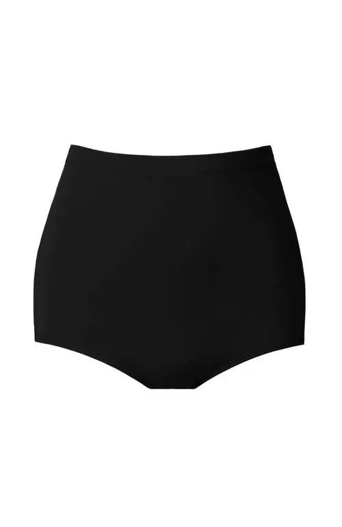 SHAPESOLVER Full Hipster Brief Swimsuit Bottom - Black