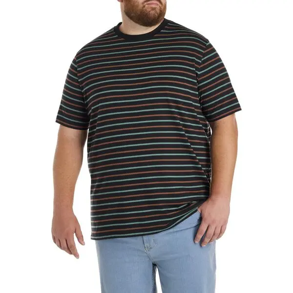 HARBOR BAY BY DXL Big & Tall Moisture-wicking Striped T-shirt V2