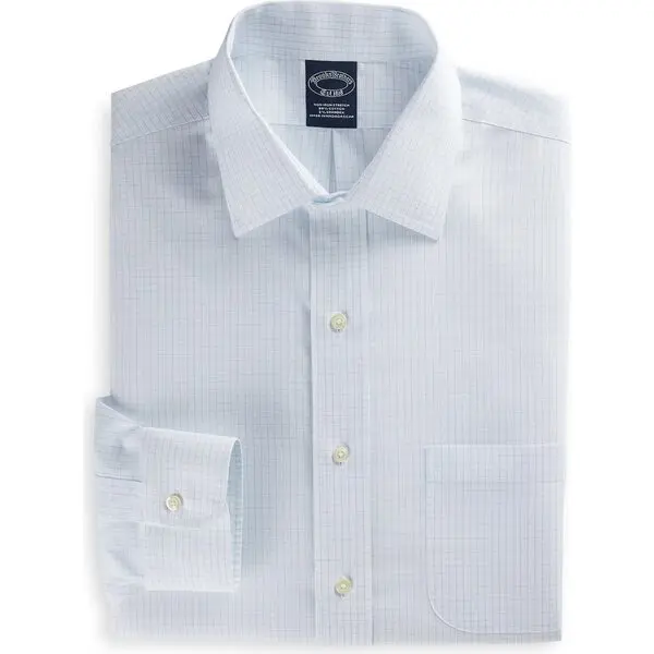 Brooks Brothers Big & Tall Non-iron Graph Patterned Dress Shirt - Blue Multi