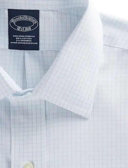 Brooks Brothers Big & Tall Non-iron Graph Patterned Dress Shirt - Blue Multi