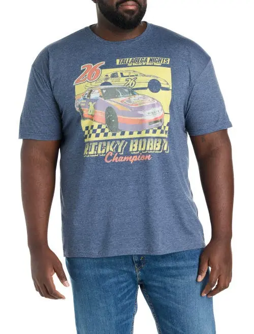 TRUE NATION BY DXL Big & Tall Ricky Bobby Car Race Flag Graphic Tee