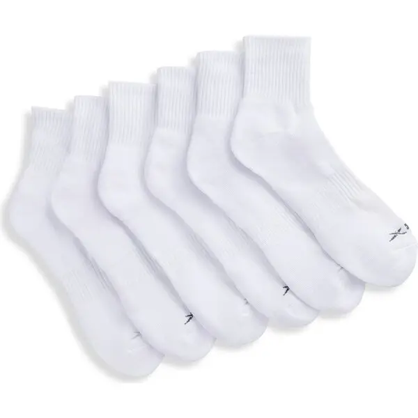 REEBOK Vector Quarter-top Socks 6-pack - White