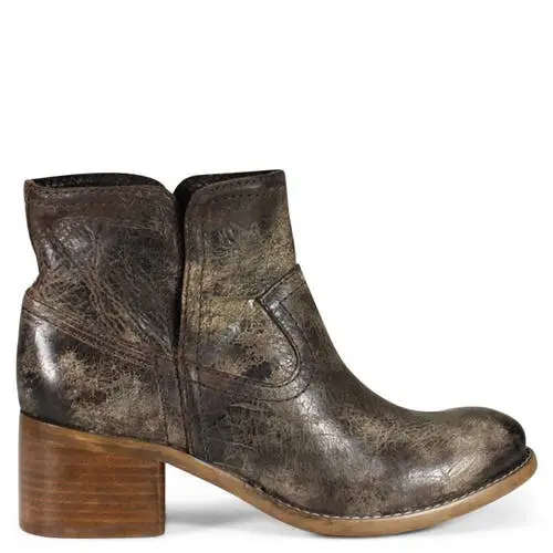 DIBA TRUE Distressed Leather Western Bootie - Charcoal