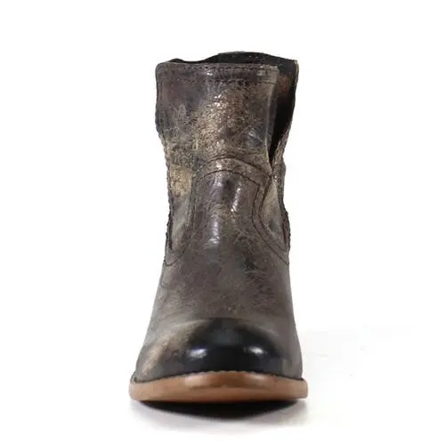 DIBA TRUE Distressed Leather Western Bootie - Charcoal