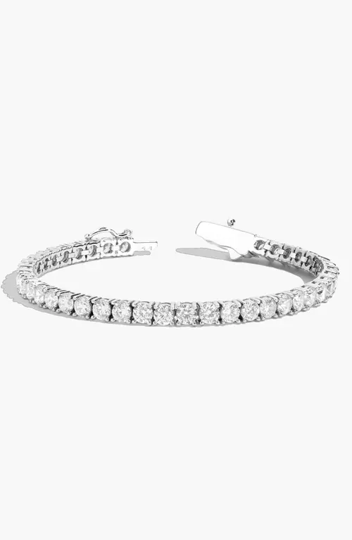 AURATE Lab Grown White Sapphire Tennis Bracelet - Sterling Silver