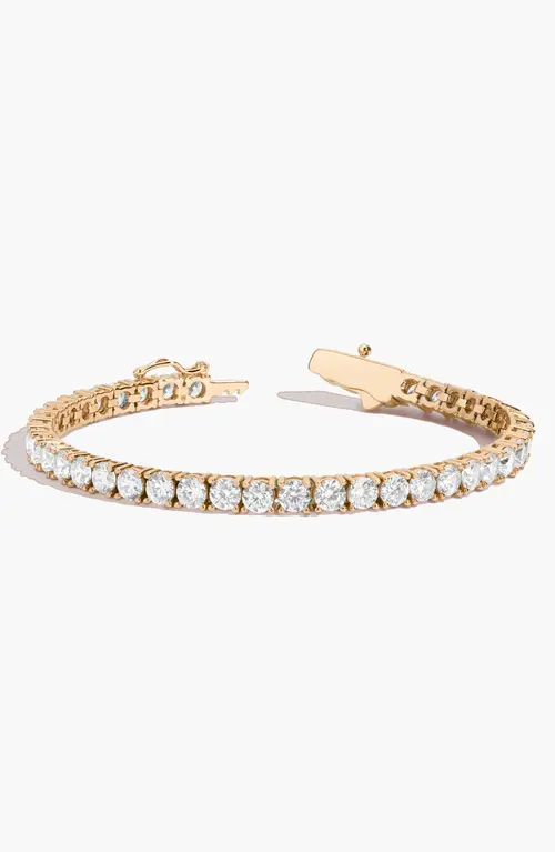 AURATE Lab Grown White Sapphire Tennis Bracelet - Yellow Gold Vermeil