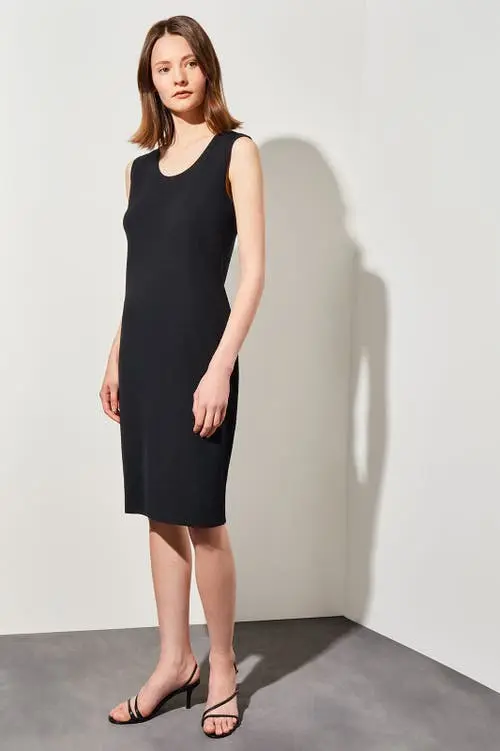 Ming Wang Sleeveless Sheath Knit Dress
