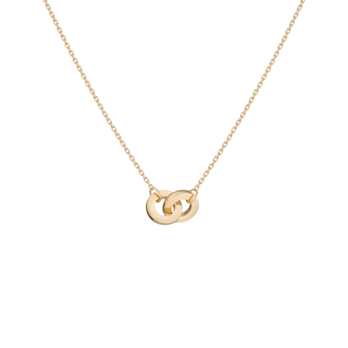 AURATE Interlocking Ring Necklace - Yellow Vermeil